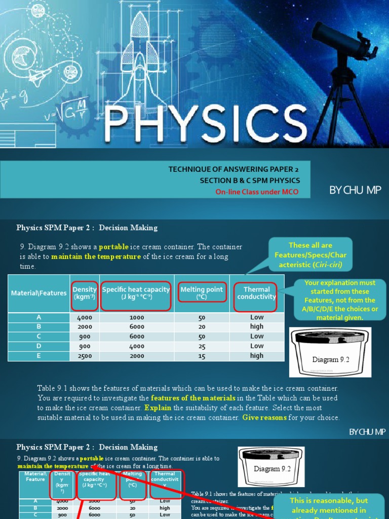 TechniqueAnswering - Physics2 - B&C - SPM - S | PDF | Thermal Conductivity | Ice
