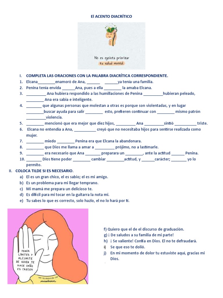 Uso del Acento Diacrítico en Oraciones | PDF