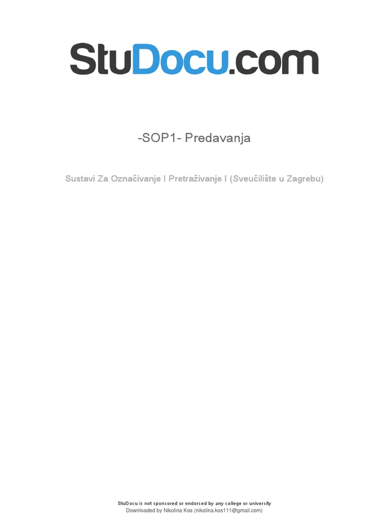 Sop1 Predavanja | PDF