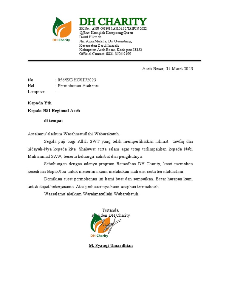 Surat Permohonan Audiensi | PDF