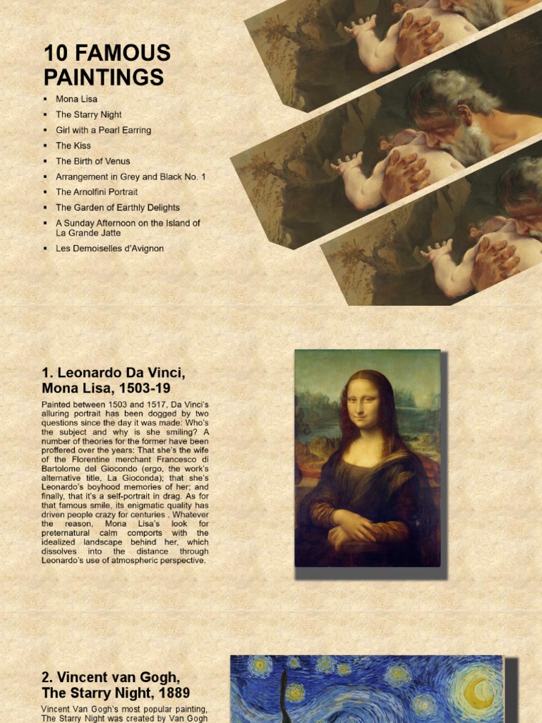 10 Famous Paintings | PDF | Paintings | Plastic Arts