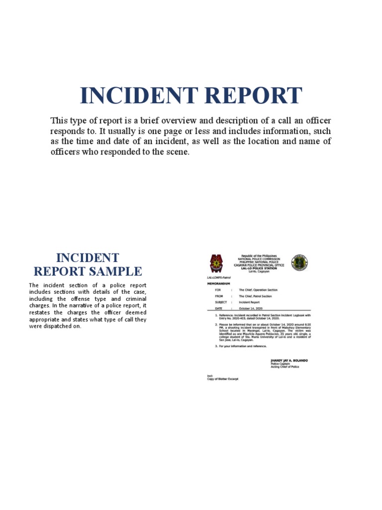 Police Incident and Blotter Report Guide | PDF | Politics | Social Science
