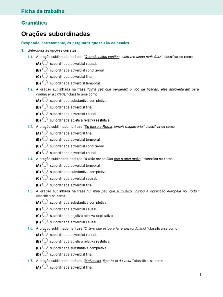 Oracoes Subordinadas | PDF