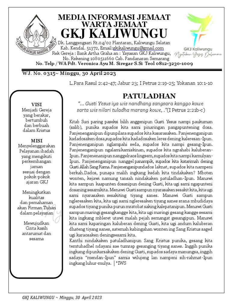 Warta Gereja 0316, 30 April 2023 | PDF