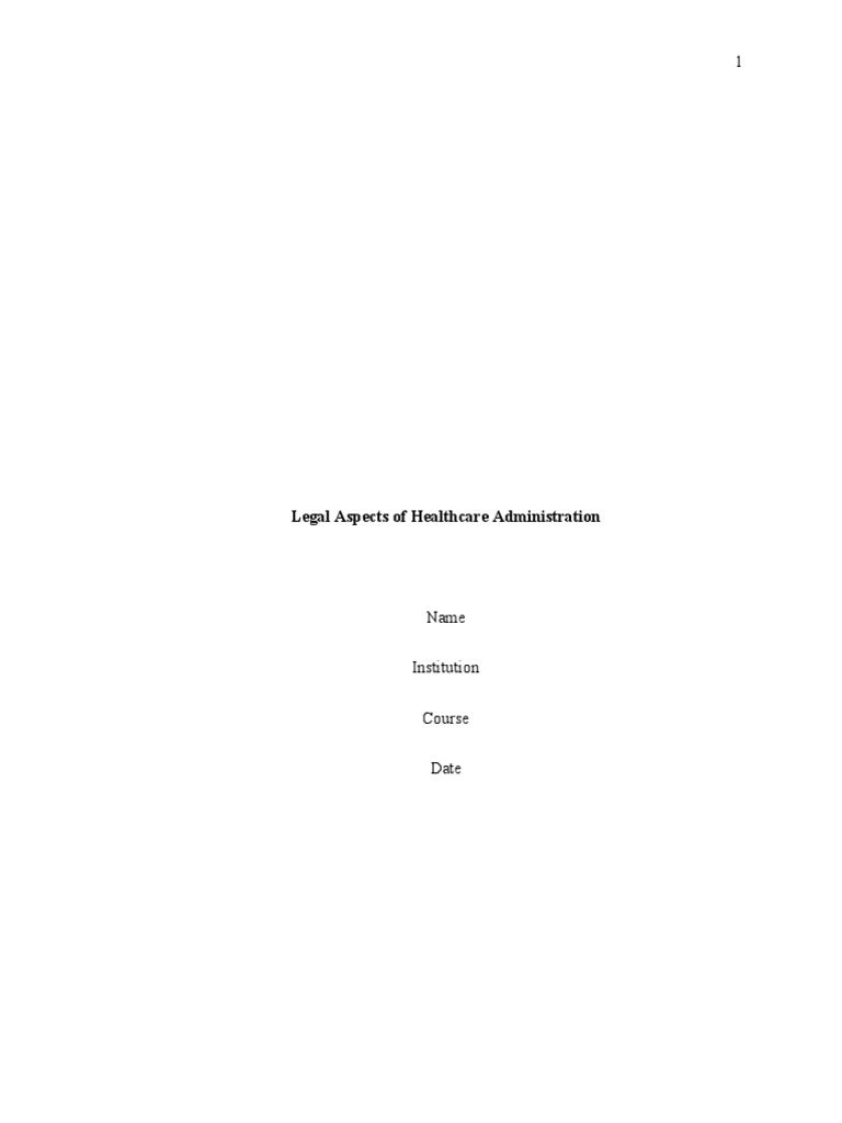 Legal Aspects of Healthcare Administration | Download Free PDF | Health ...