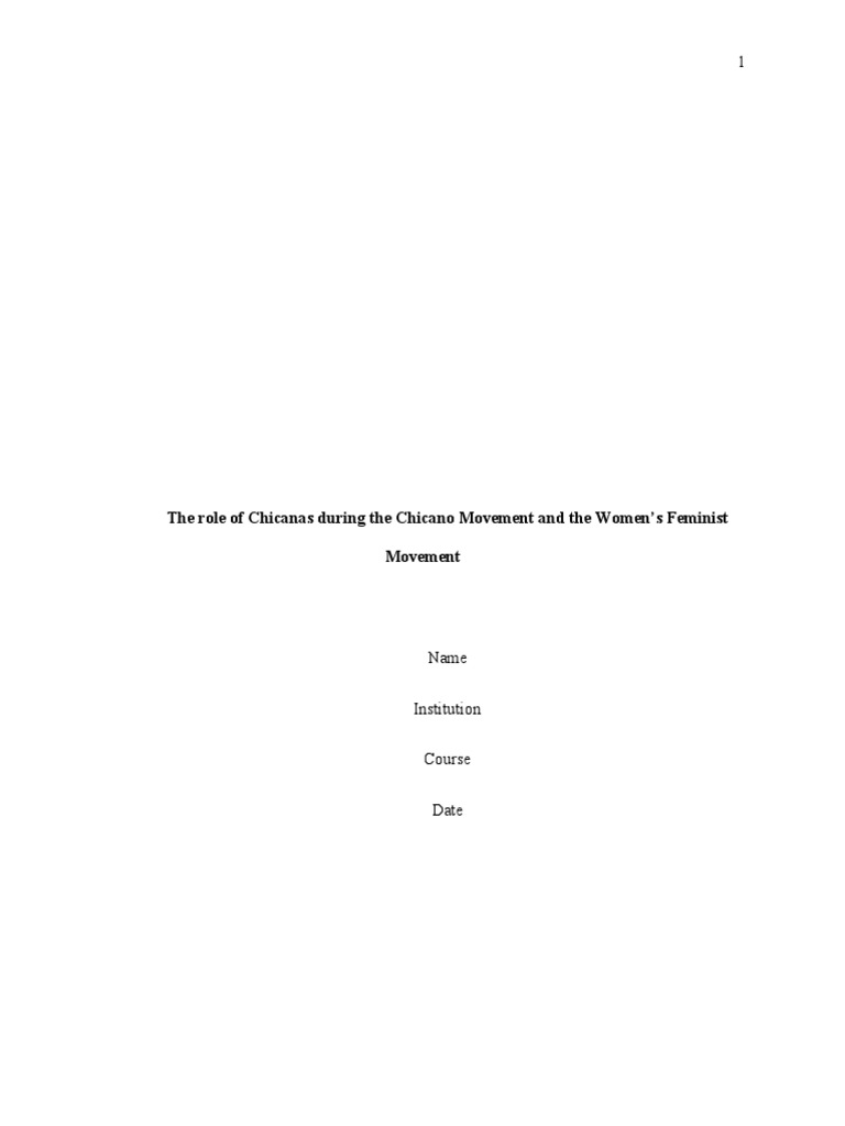 Chicanas' Role in Chicano & Feminist Movements | PDF | Chicano | Gender ...