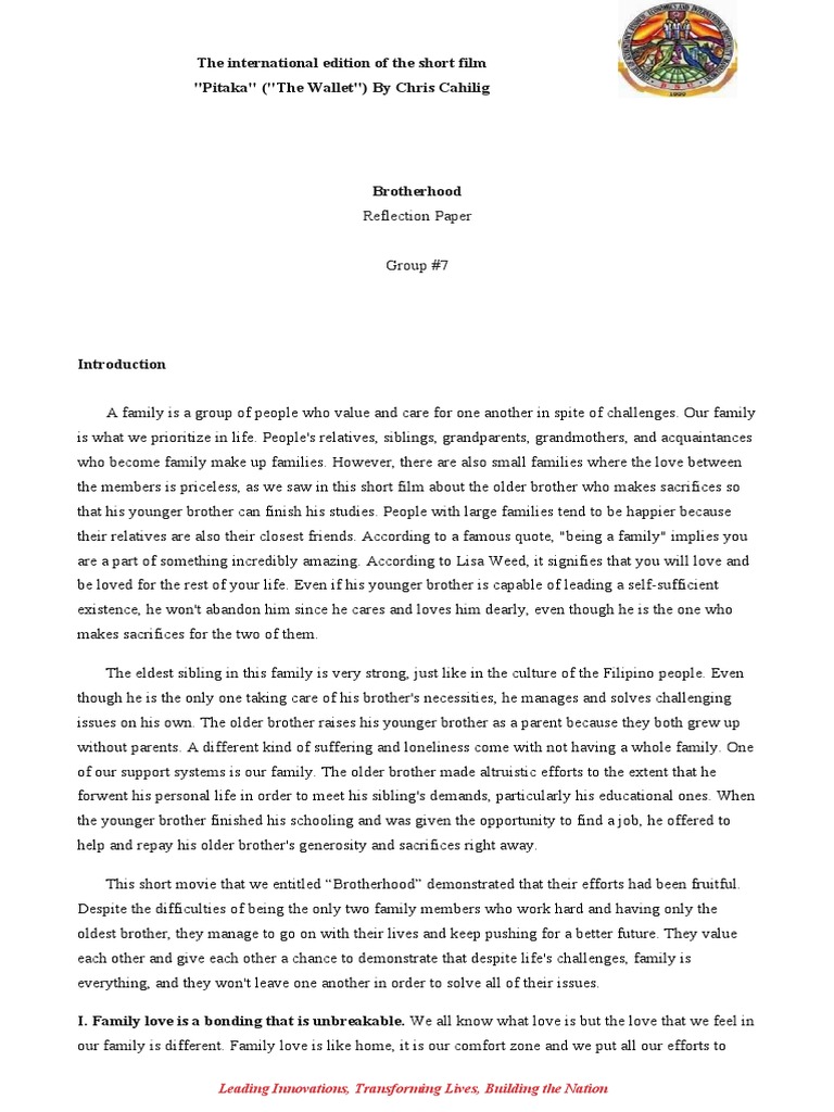 Ethics Reflection Paper | PDF | Gratitude | Sibling