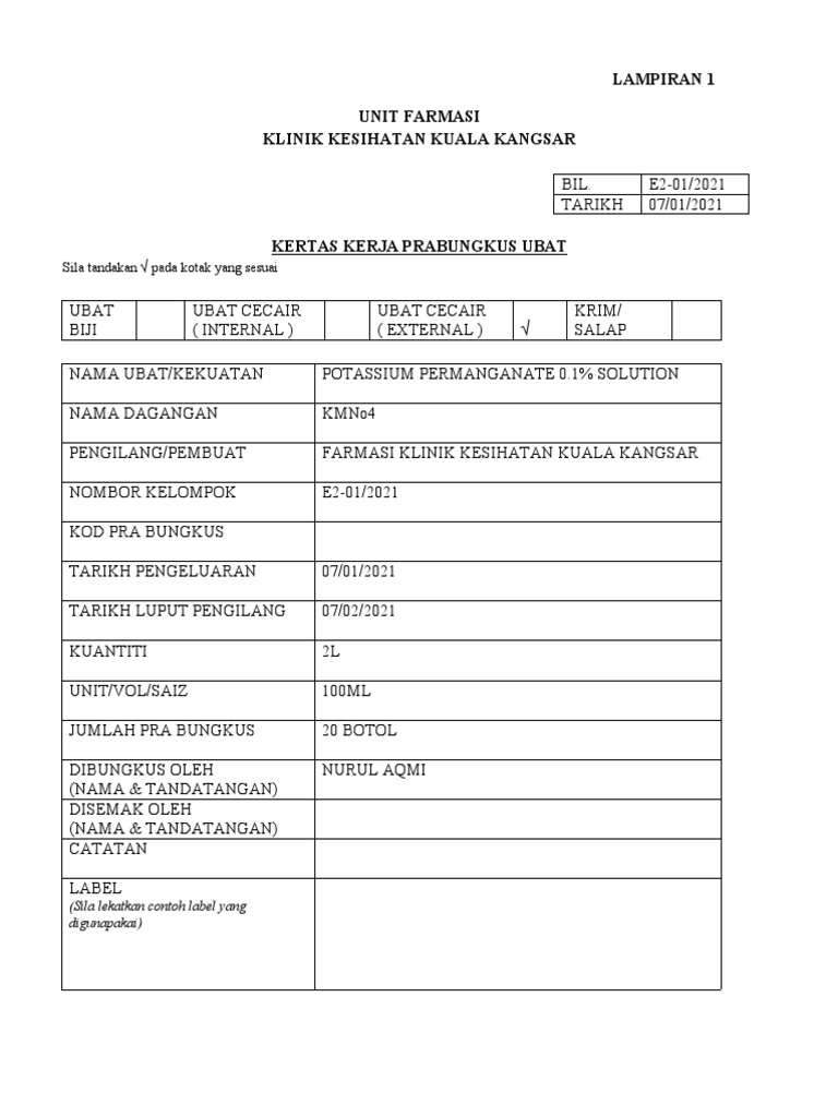 Preparation of Medication Packaging Records | PDF