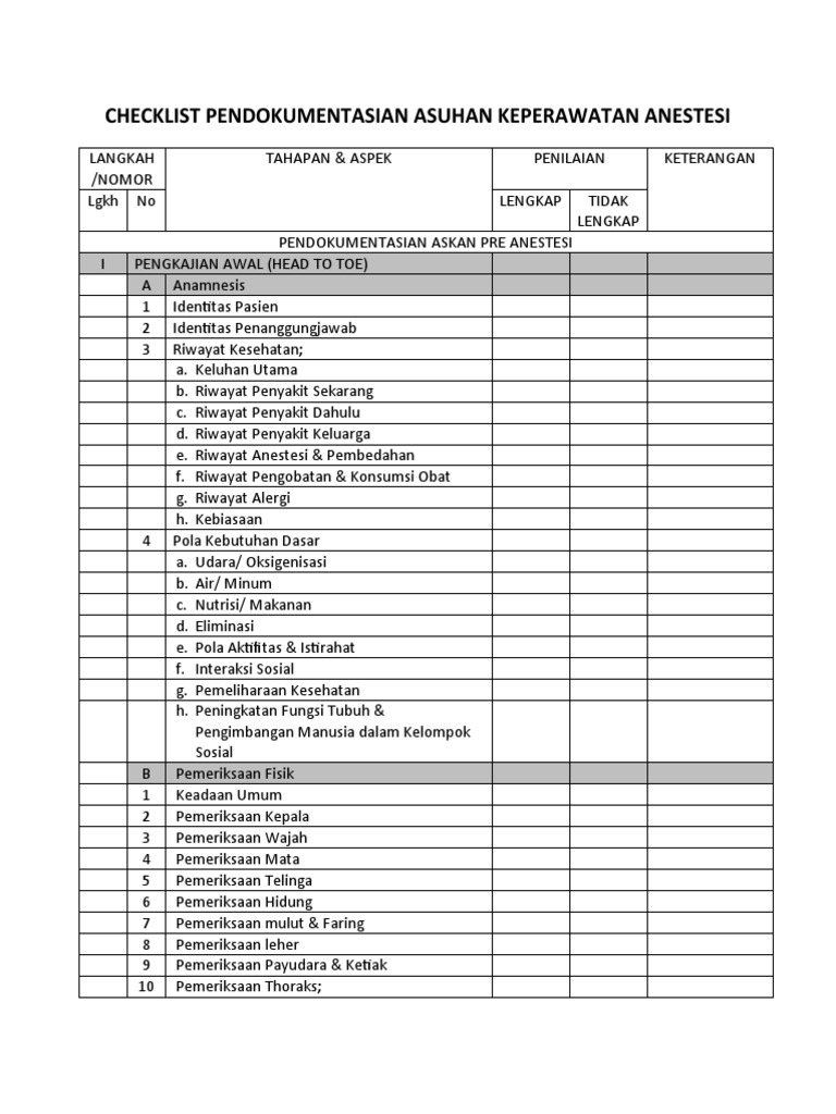3.checklist Pendokumentasian ASKAN-1 | PDF