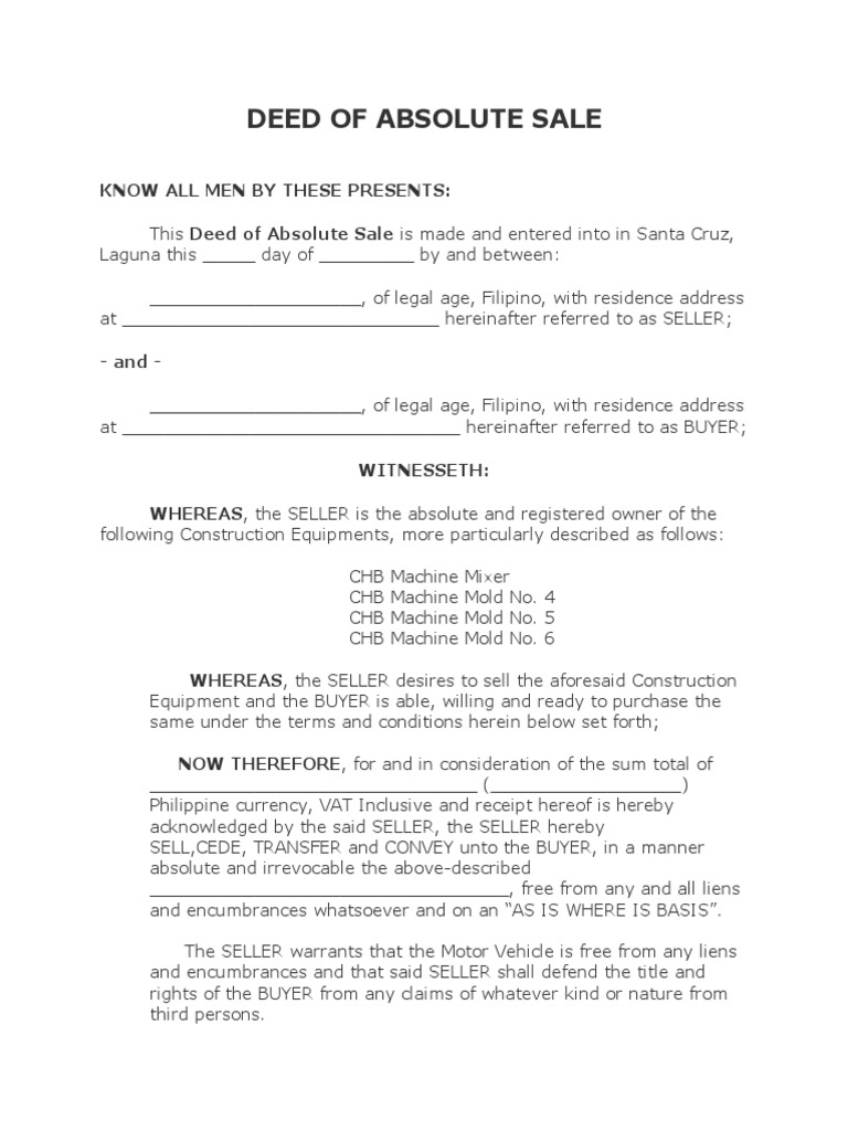 Deed of Absolute Sale 2023 | PDF | Justice | Crime & Violence