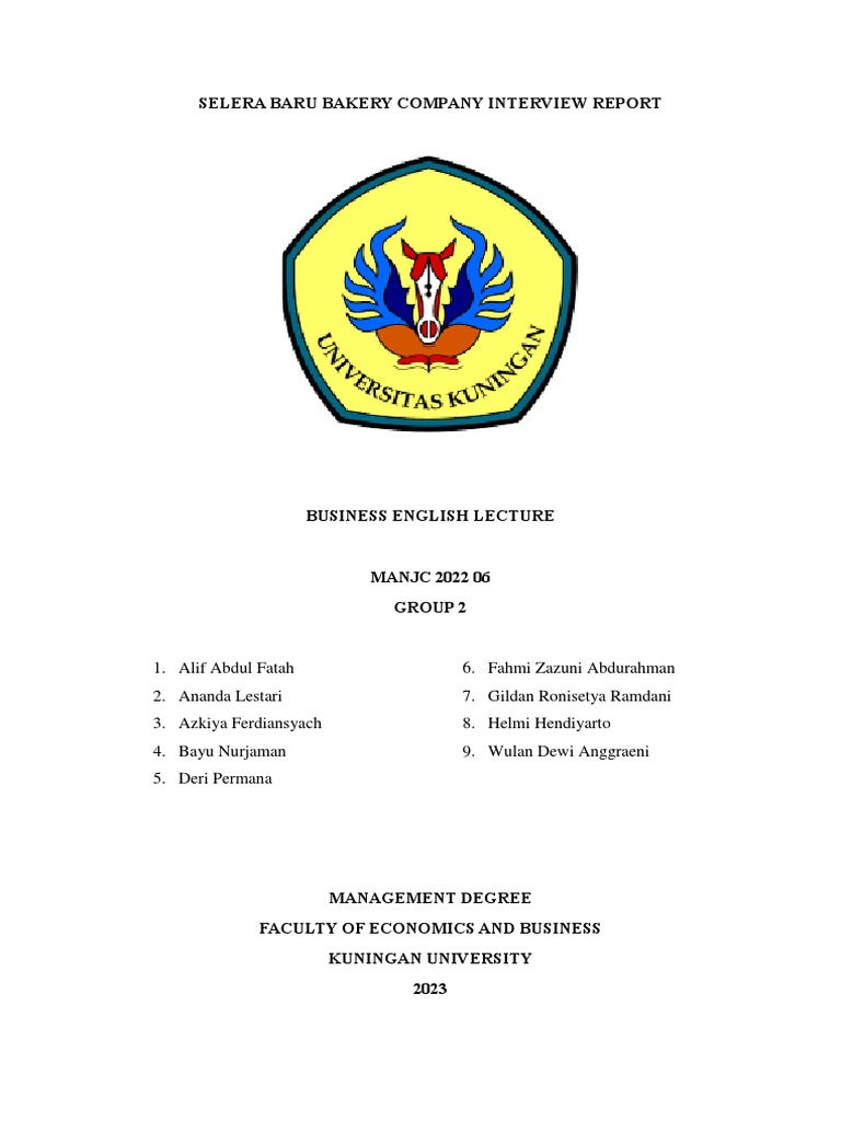 Selera Baru Bakery Company Interview Report PDF | PDF | Bakery | Breads