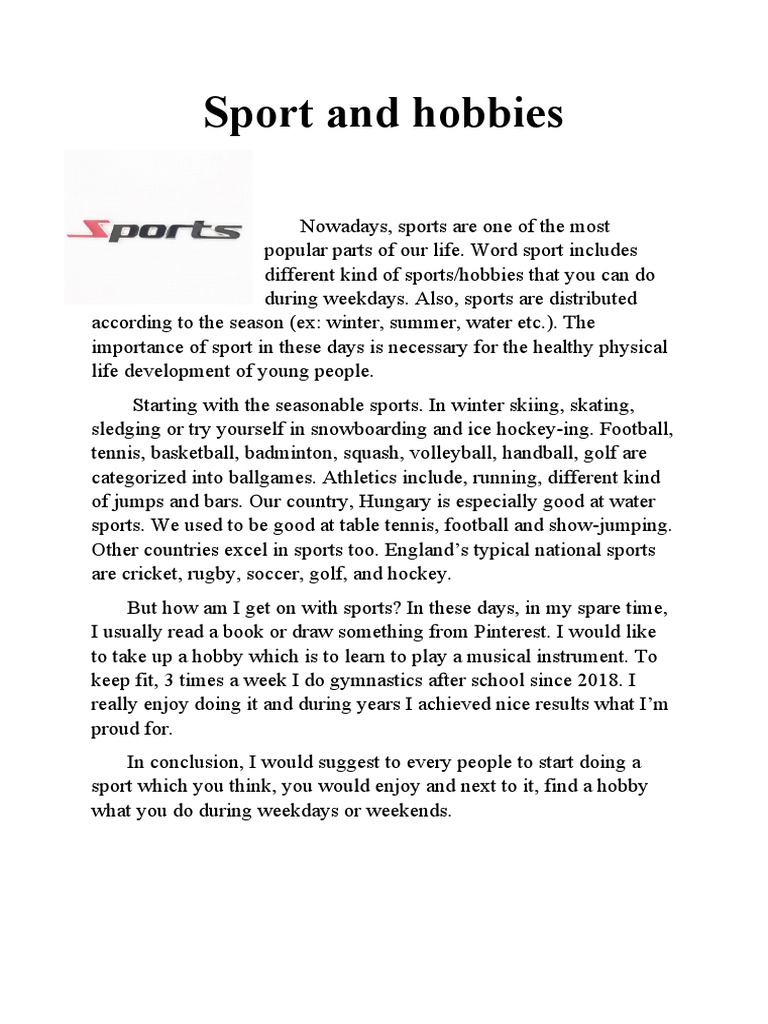 Sport and hobbies | PDF