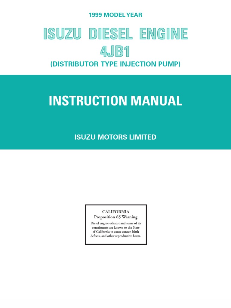 4JB Instruction Manual Distributor Pump IDE 6060 PDF | PDF
