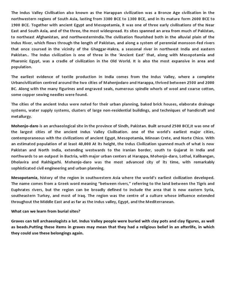 The Indus Valley Civilisation PDF | PDF