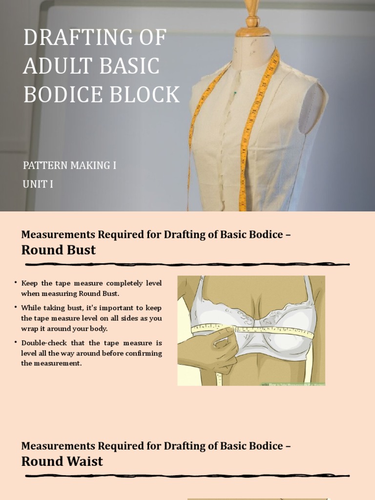Drafting of Adult Basic Bodice Block | PDF | Seam (Sewing) | Clothing