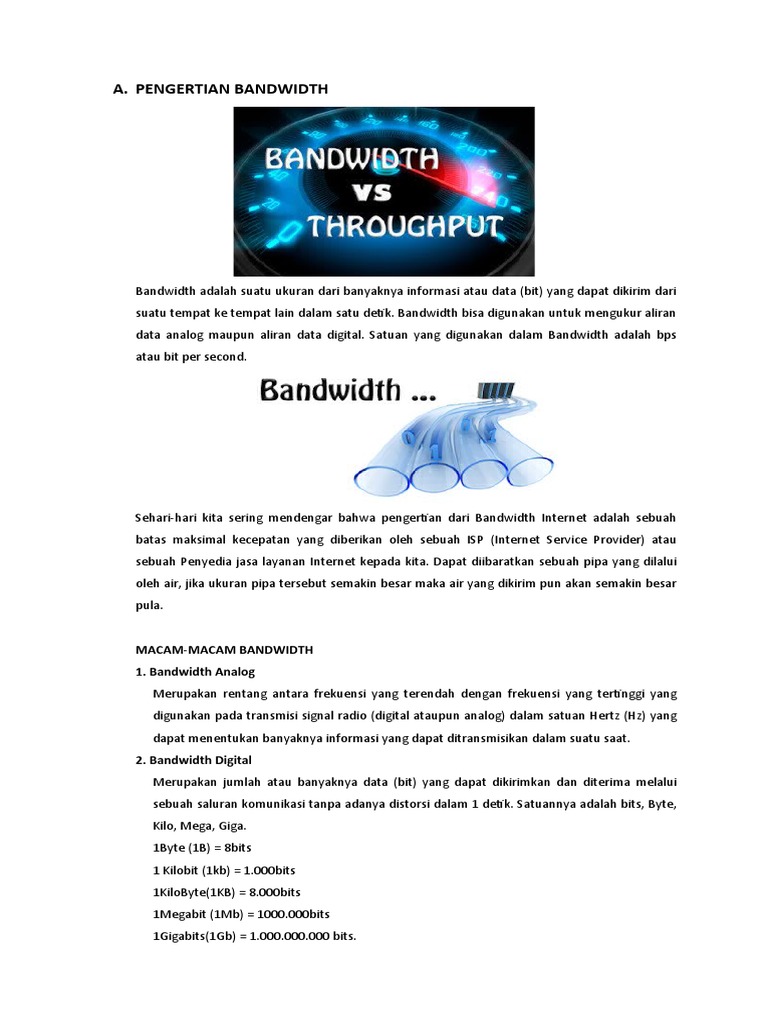 Pengertian Bandwidth | PDF