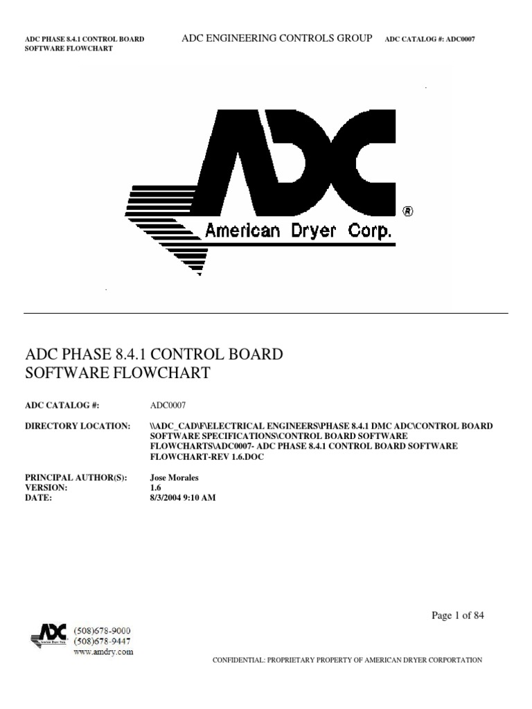 Adc0007 - Adc Phase 8.4.1 Control Board Software Flowchart-Rev 1-6 PDF ...