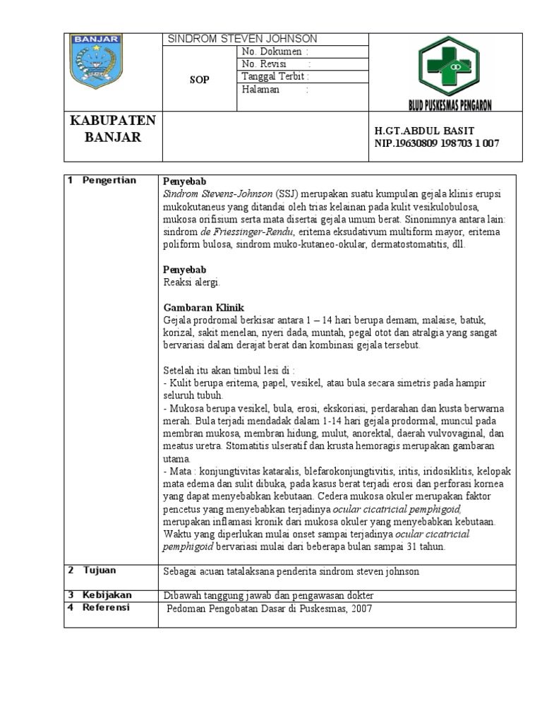 79 Sop Sindrom Steven Johnson | PDF