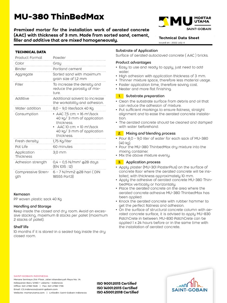 MU-380 ThinBedMax PDF | PDF | Concrete | Nature