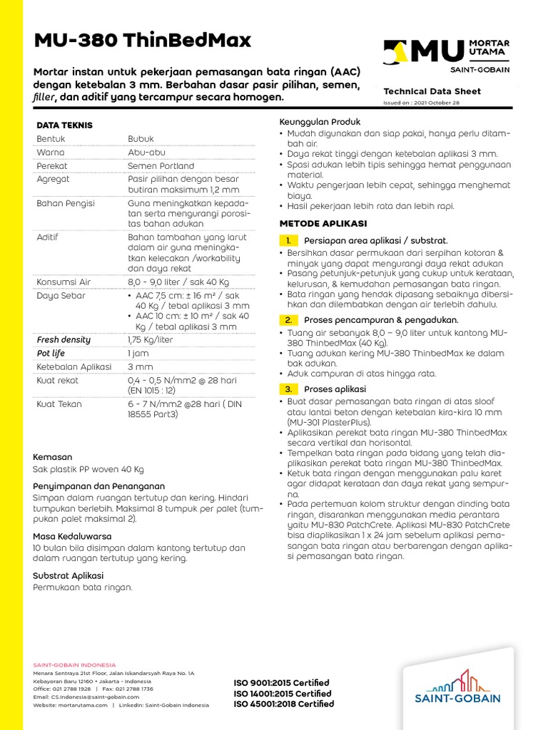 MU-380 ThinBedMax | PDF