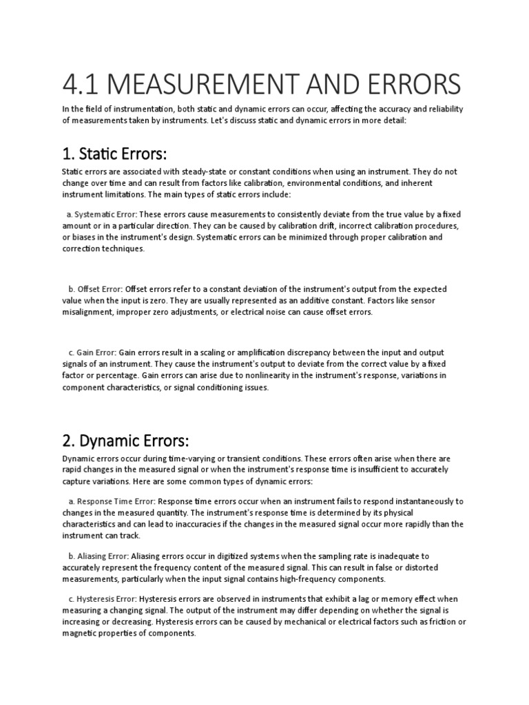 4.1 Measurement and Errors | PDF | Observational Error | Capacitor