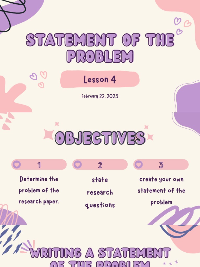 Lesson 4 Statement of The Problem PDF | PDF | Communication | Learning