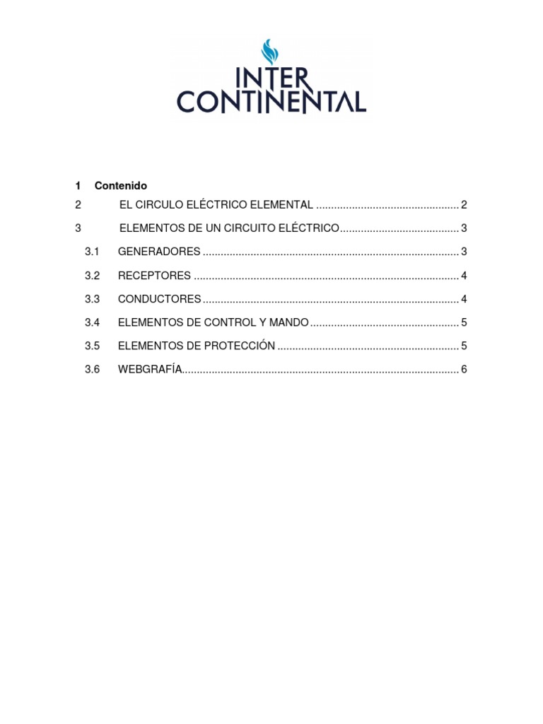 El Circuito Eléctrico Elemental | PDF | Electricidad | Generador eléctrico