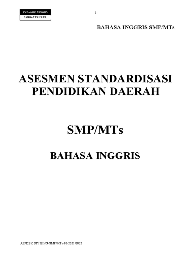 Aspd SMP Bing P1 2022 | PDF