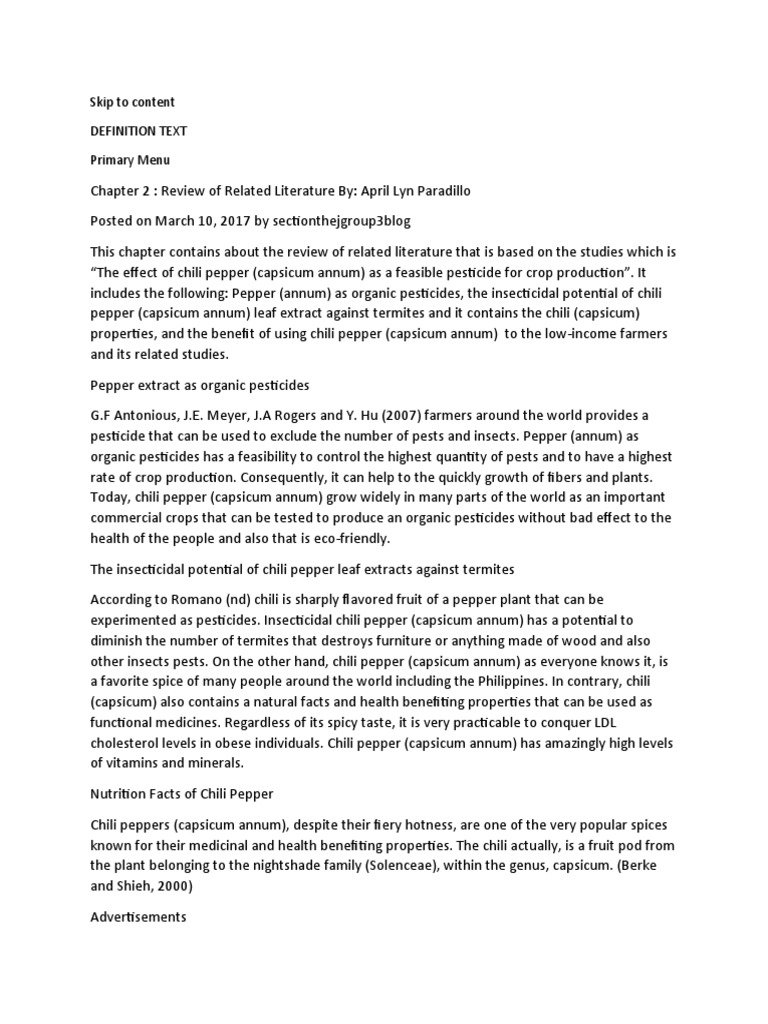 Chili Pepper Research Studies | PDF | Pesticide | Chili Pepper