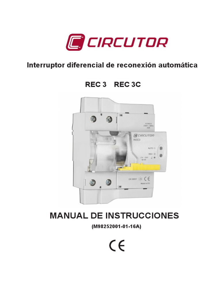 manual-diferenciales-rearmables-rec3-rec3c-circutor.pdf | PDF | Diodo emisor de luz ...