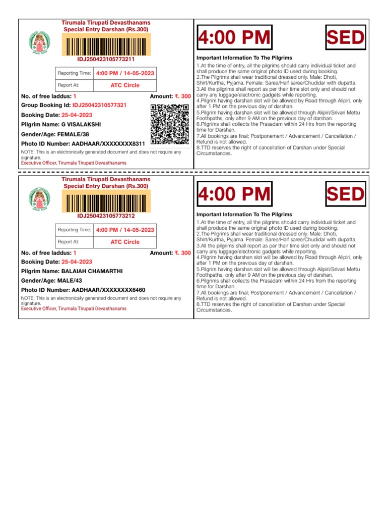 Tirumala Tirupati Devasthanams (Official Booking Portal) | PDF | Indian ...