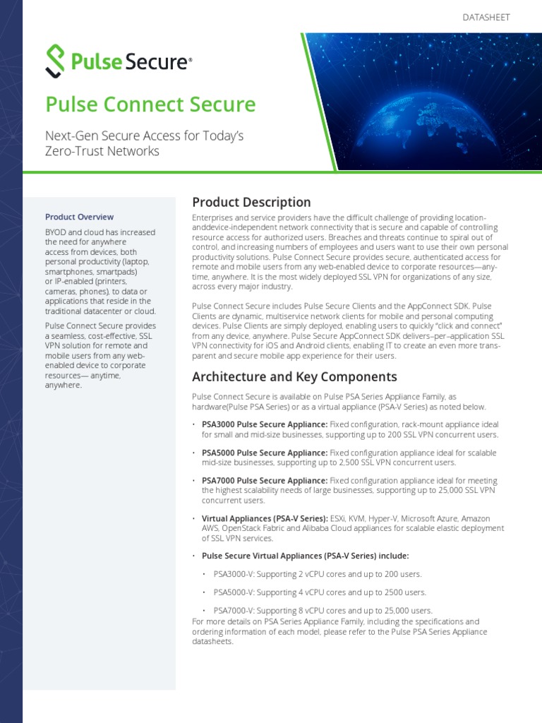 PS Pulse Connect Secure DS | PDF | Virtual Private Network | Cloud ...