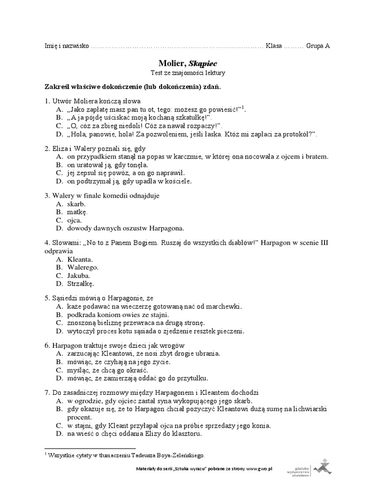 Test Skapiec A PDF | PDF