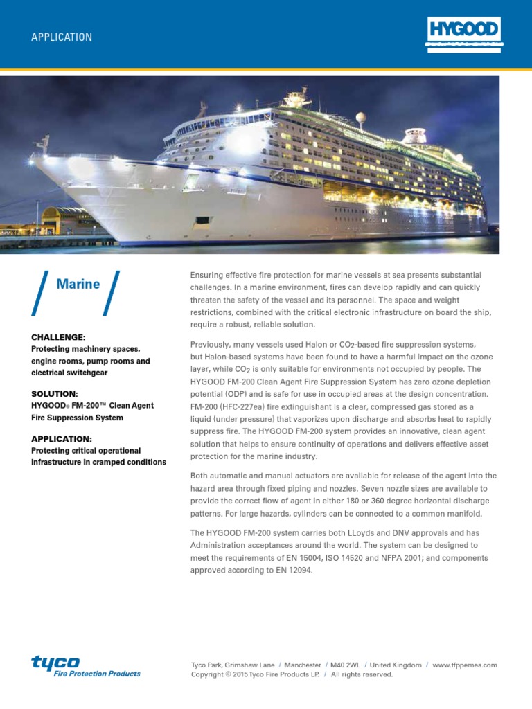 FM 200 Marine Application | PDF | Firefighting | Mechanical Engineering