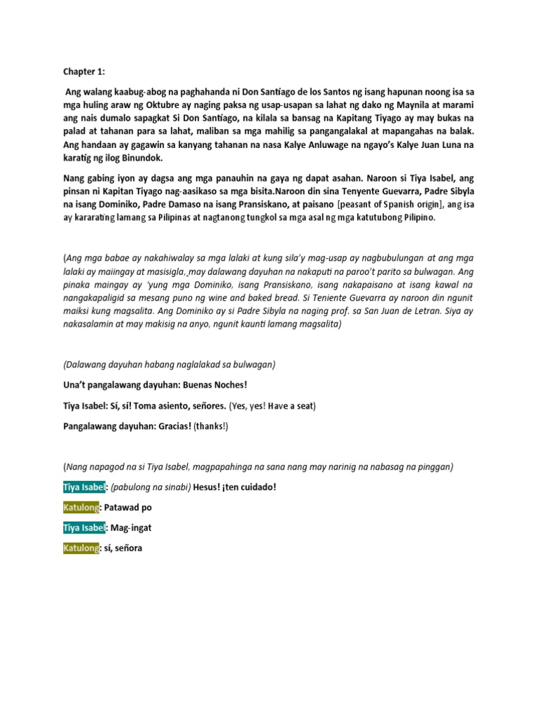 Noli Script Chapter 1 To 3 | PDF