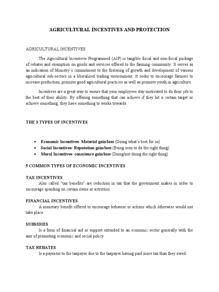 Agricultural Incentives and Protection | PDF | Incentive | Taxes