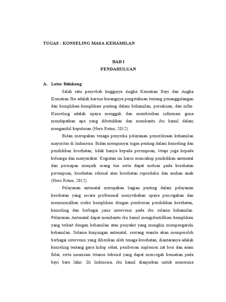Makalah Konseling Kehamilan | PDF