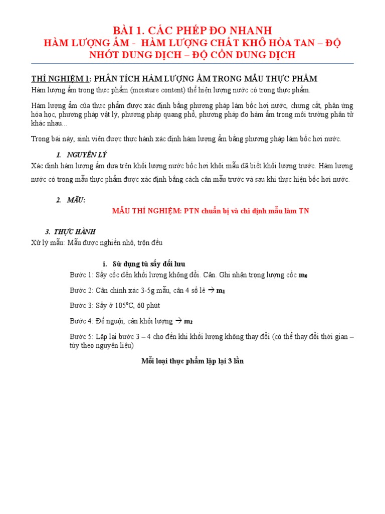 Thi Nghiem Phan Tich Thuc Pham | PDF