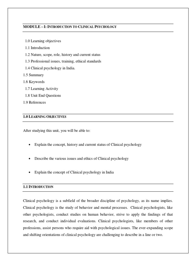 Psychology Assessment - I - M1 | PDF | Clinical Psychology | Psychology