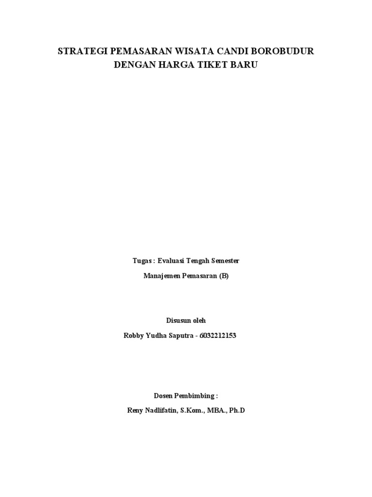 Ets - Manajemen Pemasaran - B - Robby Yudha Saputra - 6032212153 ...