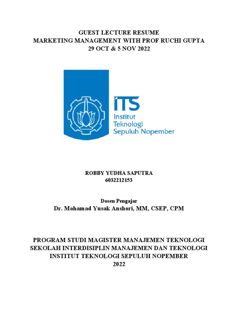 Guest Lecture Resume - Robby Yudha Saputra | PDF