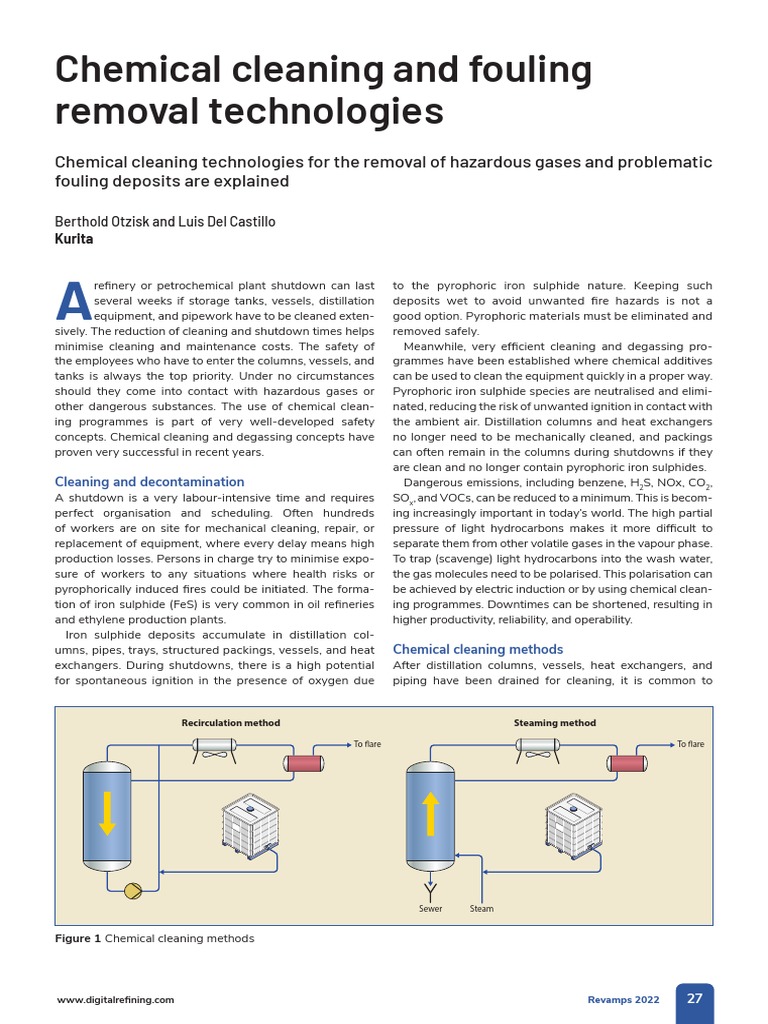 Chemical cleaning and fouling | PDF | Water | Distillation