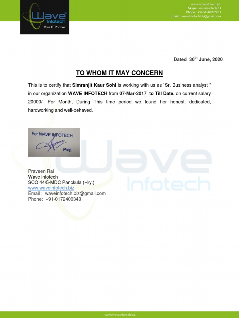 expirience letter | PDF