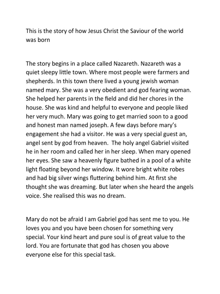This Is The Story of How Jesus Christ The Saviour of The World Was Born ...
