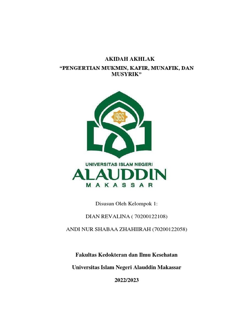 KLP 1 Mukmin, Kafir, Munafik, Dan Musyrik | PDF
