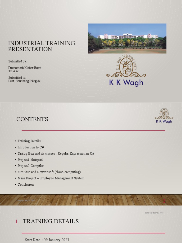 Industrial Training Presentation | PDF | C Sharp (Programming Language) | Cloud Computing