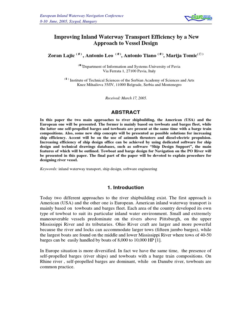 Innovative Design for Inland Barges | PDF | Barge | Ships