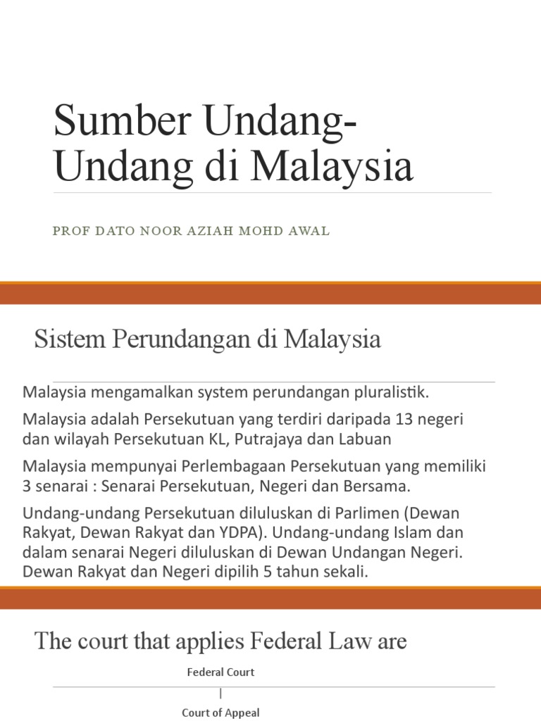 Kaedah Undang-undang -Sumber Undang2 | PDF