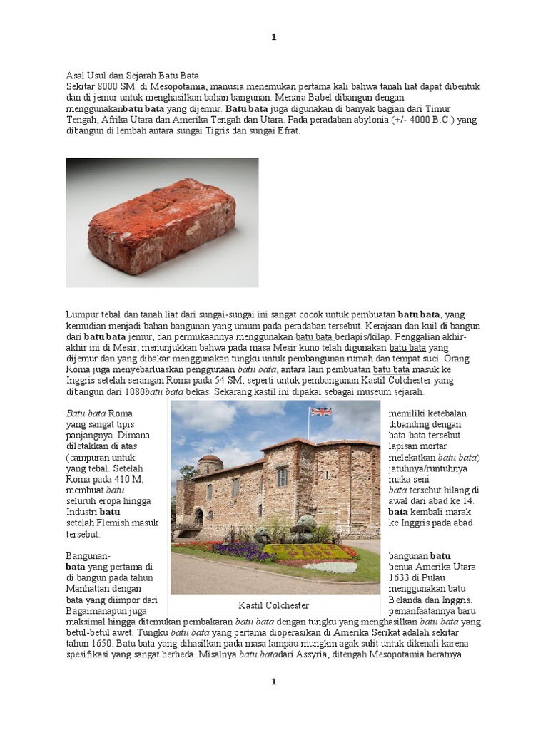 Asal Usul Dan Sejarah Batu Bata | PDF