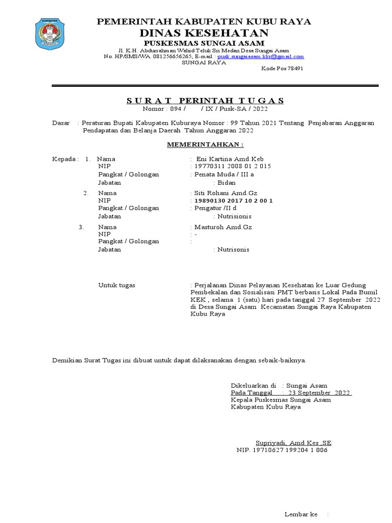 SPJ PMT Surat Tugas | PDF
